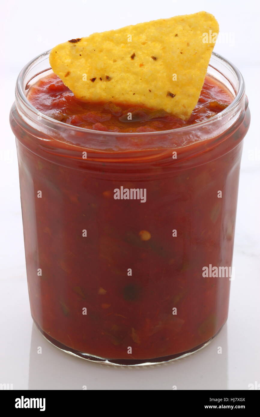 Artisan mexican dip salsa on vintage carrara marble table, with a ...