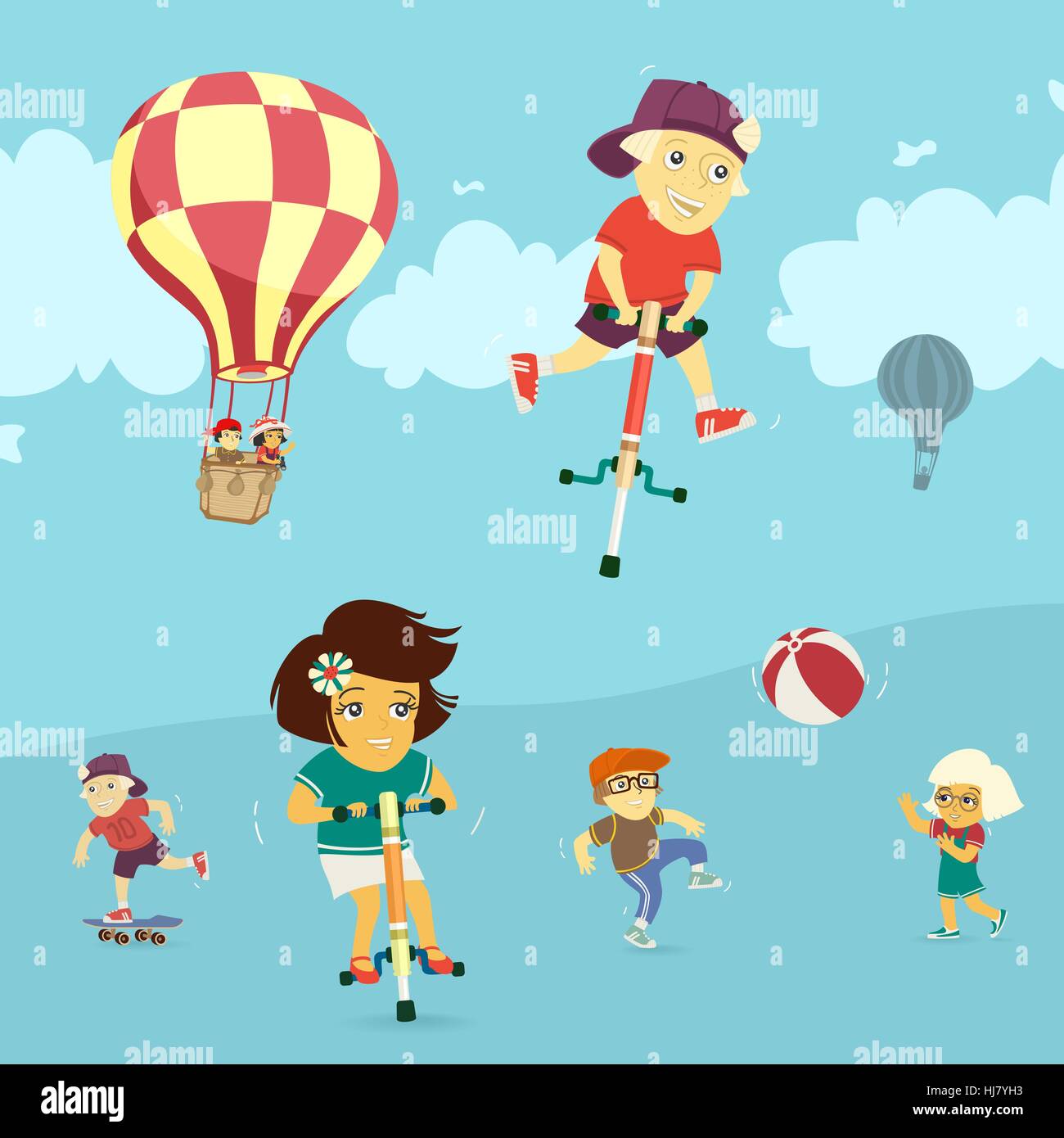 Child in the air Stock Vector Images - Alamy