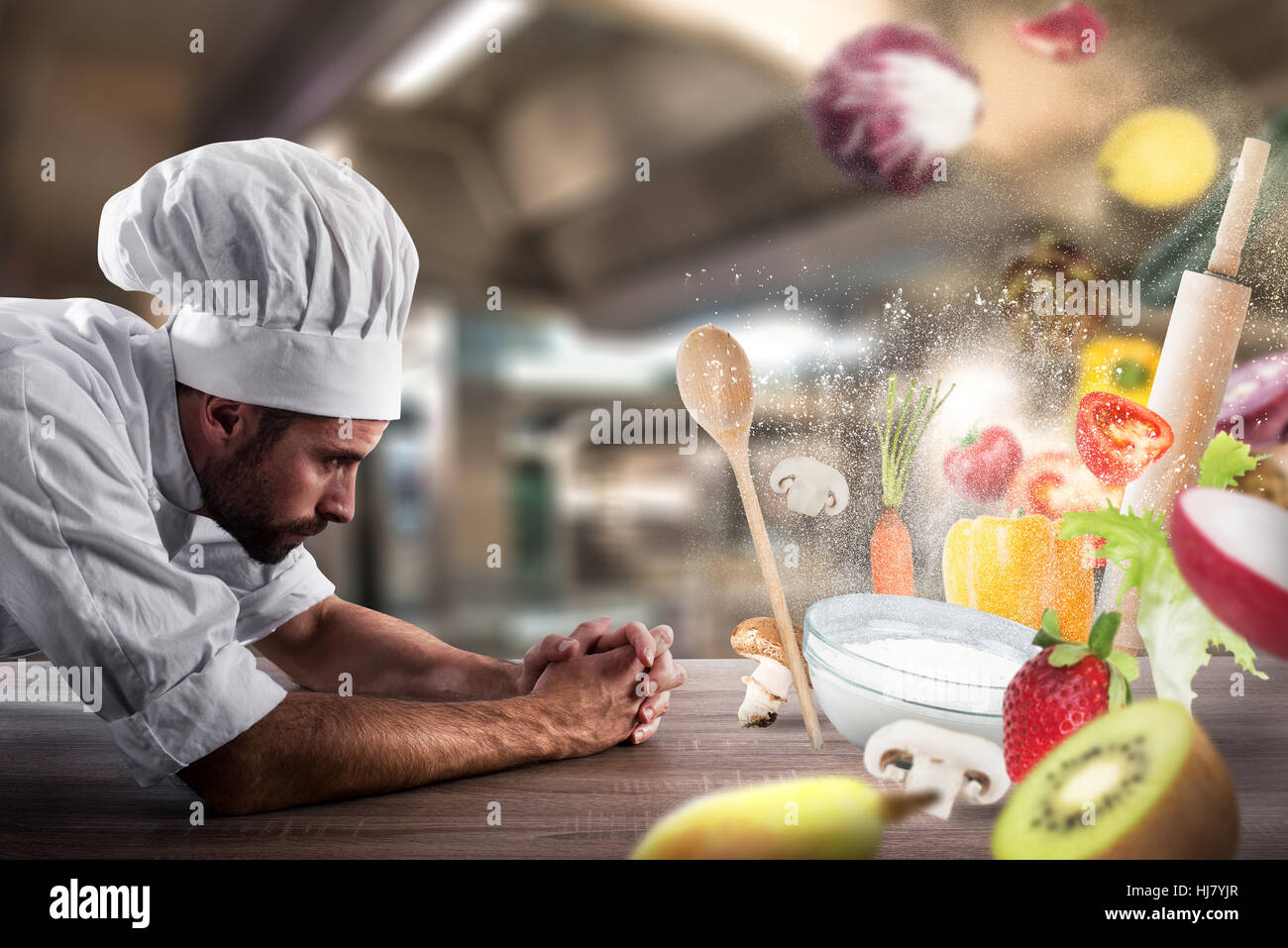 Magic food recipe at the restaurant Stock Photo - Alamy