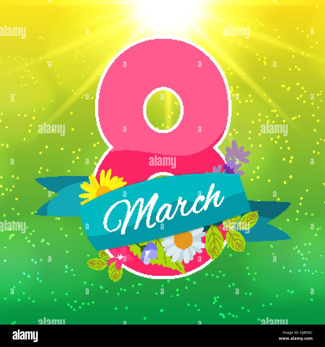Womens Day Greeting Card 8 March Vector Illustration Stock Vector Image ...