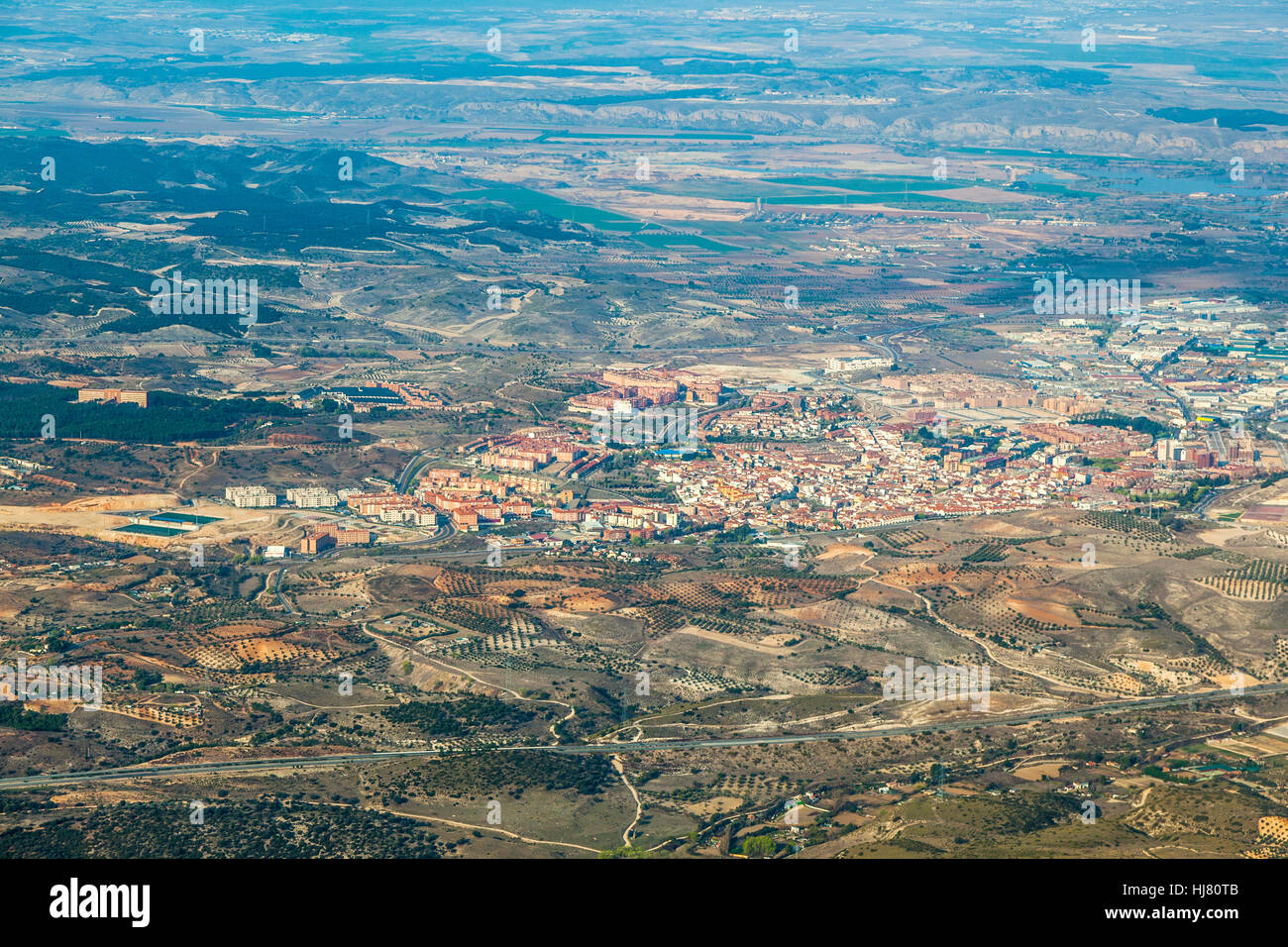 agriculture, farming, field, spain, transport, above, madrid, aerial ...