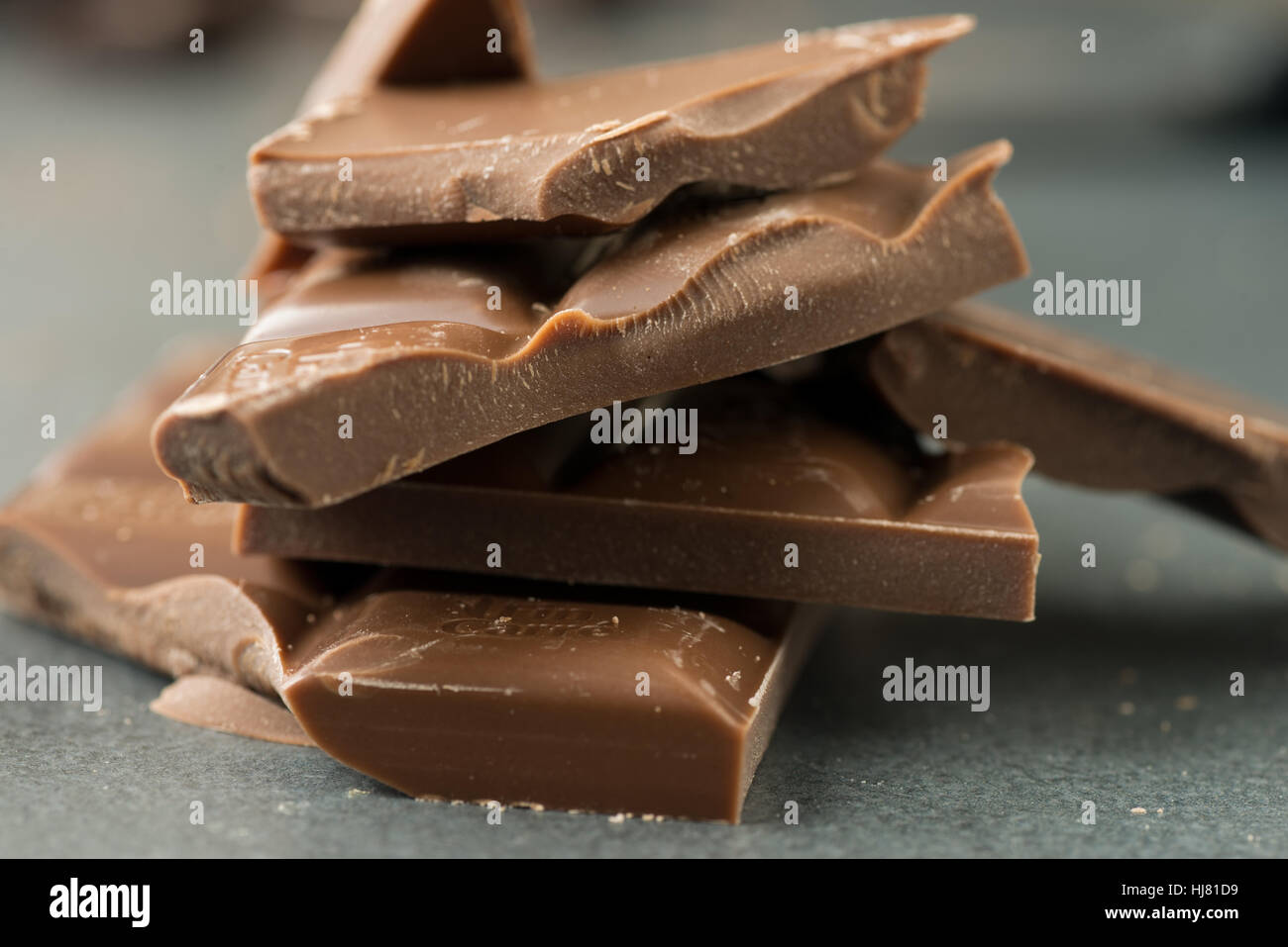 detail of pieces of chocolate Stock Photo - Alamy