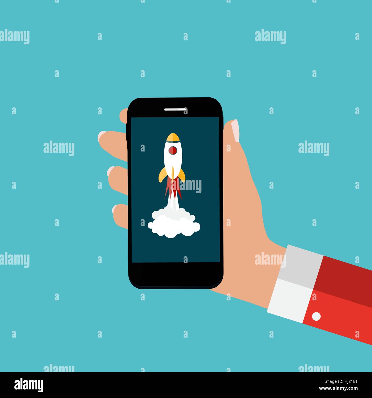 Hand launch Stock Vector Images - Alamy