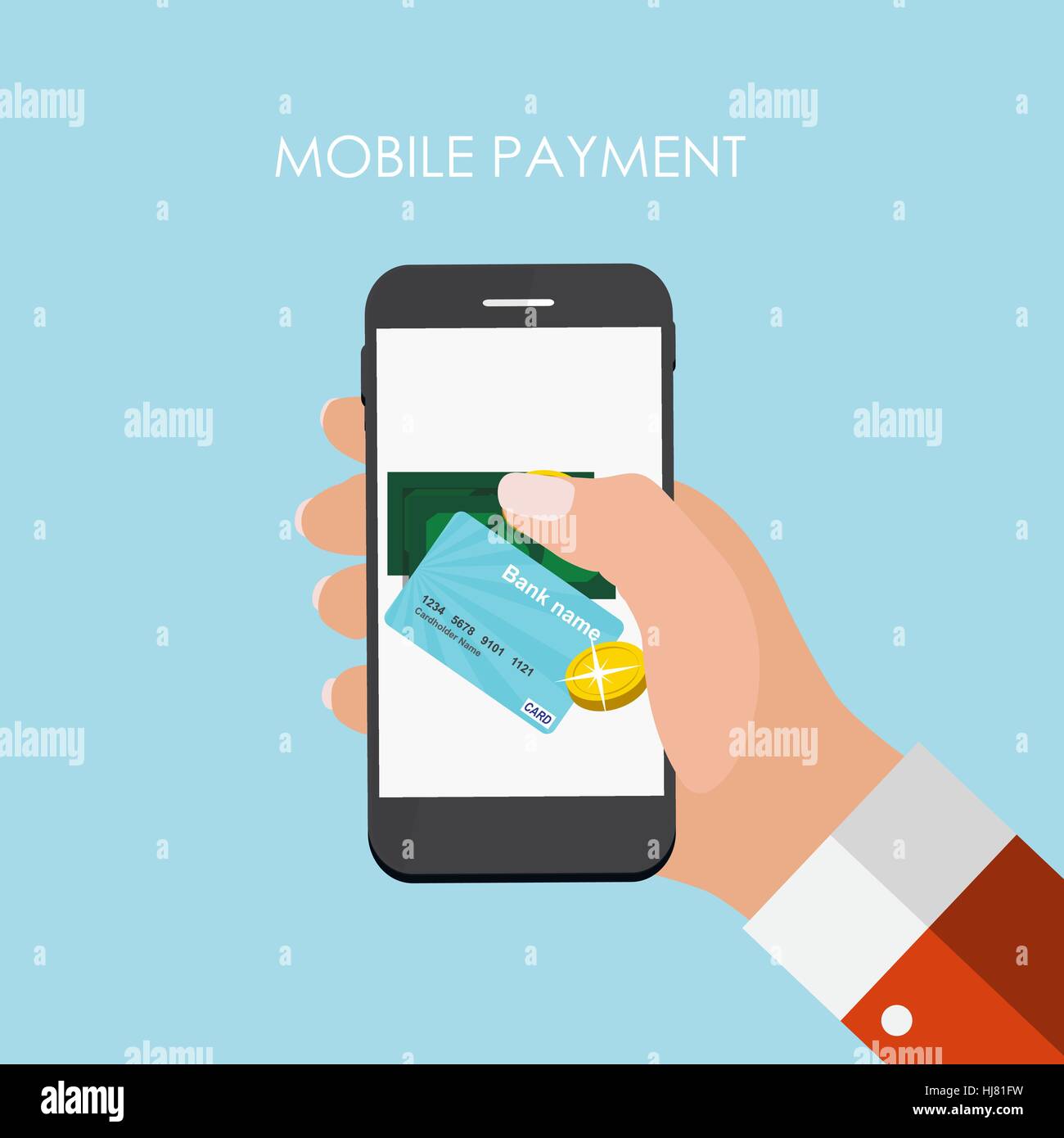 Mobile payment Stock Vector Images - Alamy