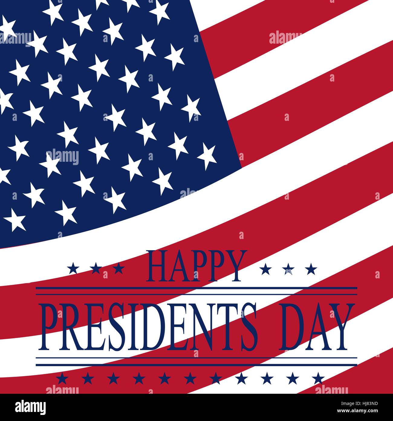 Presidents Day. Greeting card with symbols. Greeting inscription on the ...