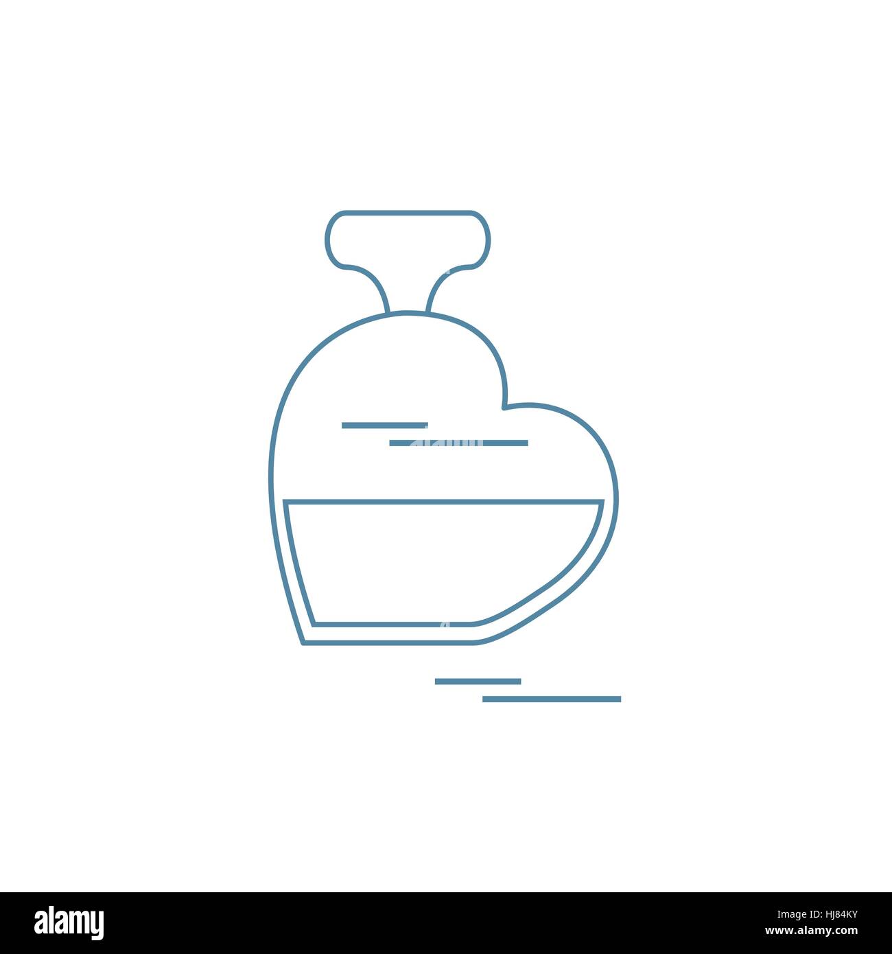 Cute vector illustration of perfume bottle in the shape of heart ...
