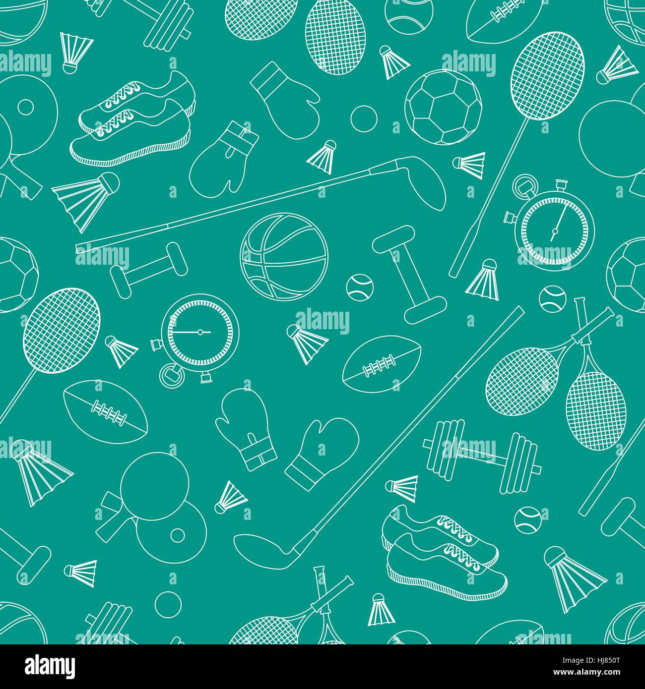 Seamless pattern on the sports theme. Vector illustration sports and ...