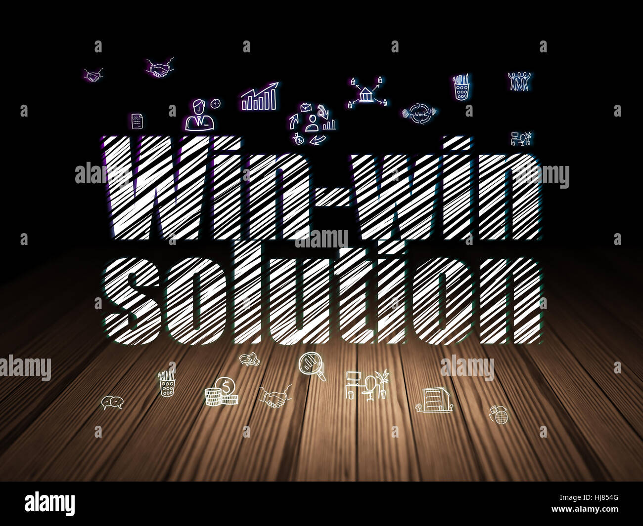 Business concept: Win-win Solution in grunge dark room Stock Photo - Alamy