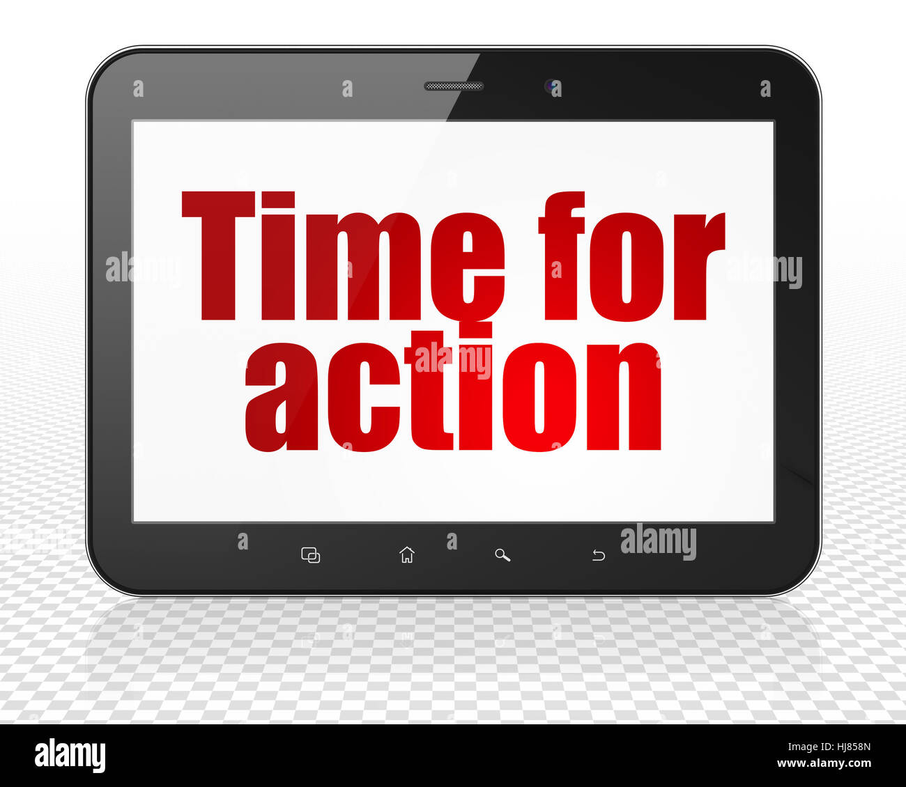 Timeline concept: Tablet Pc Computer with Time for Action on display ...