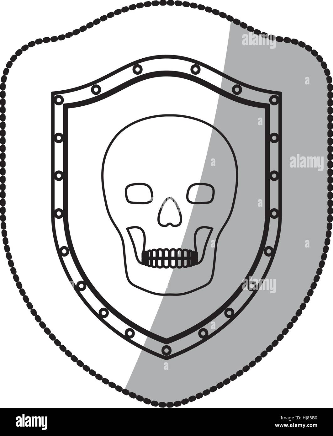 Skull icon shield on Stock Vector Images - Alamy