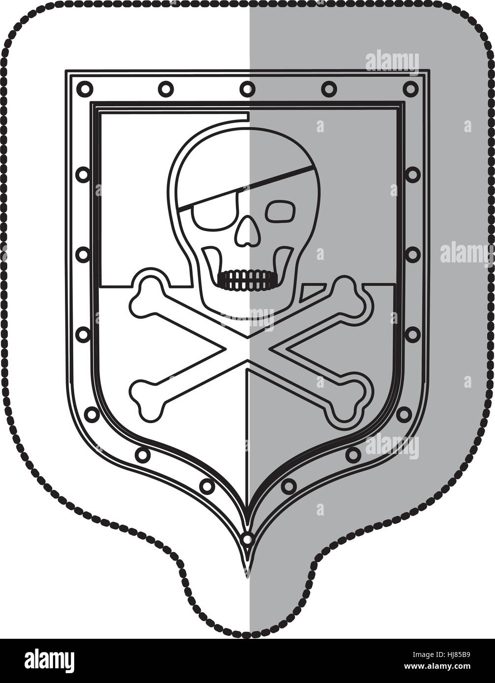 Skull on shield icon vector illustration graphic design Stock Vector ...