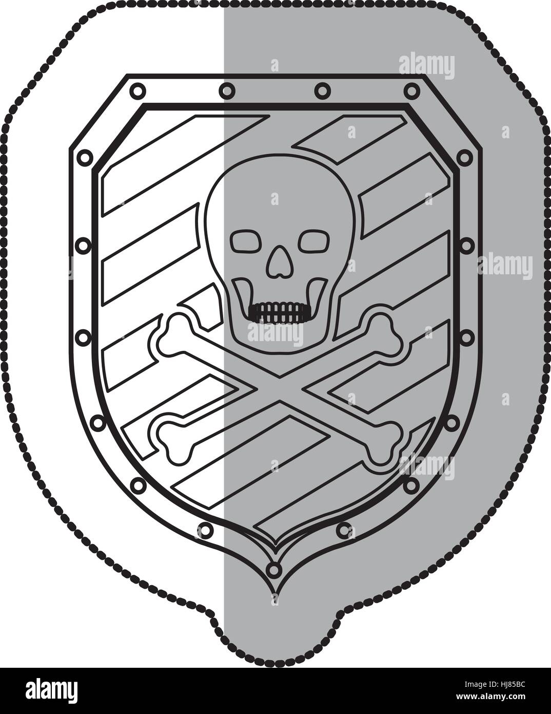 Skull on shield icon vector illustration graphic design Stock Vector ...