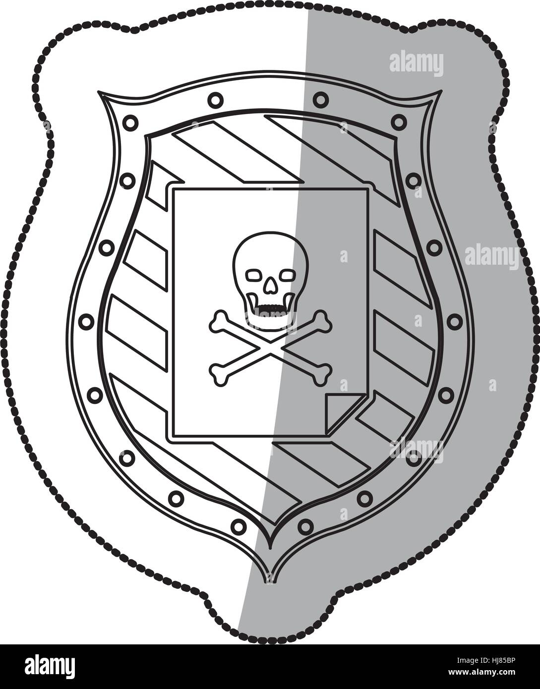 Skull on shield icon vector illustration graphic design Stock Vector ...