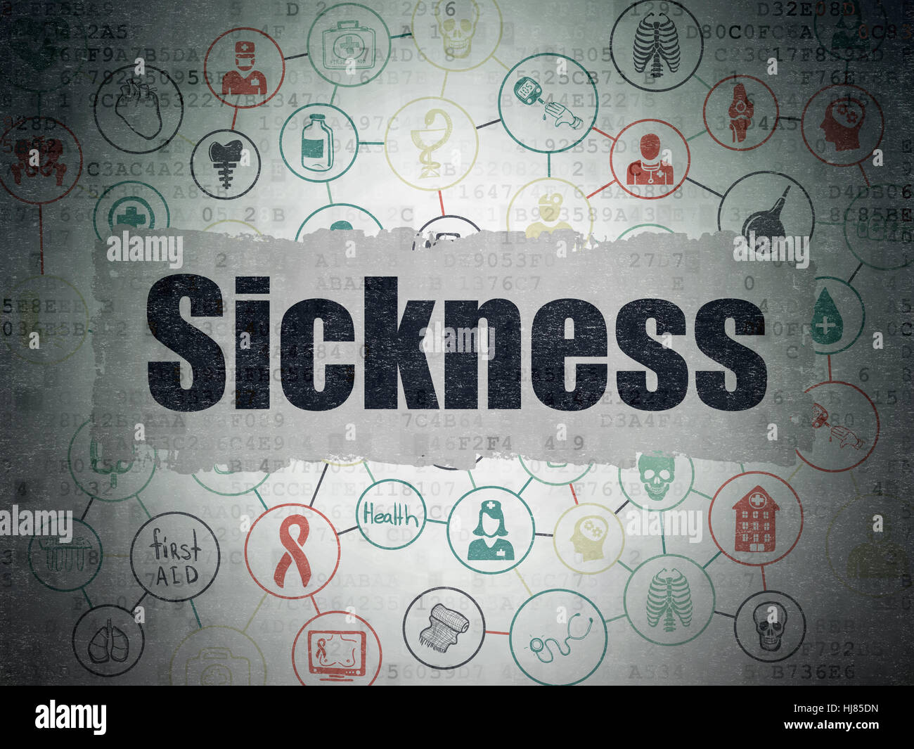 Healthcare concept: Sickness on Digital Data Paper background Stock ...