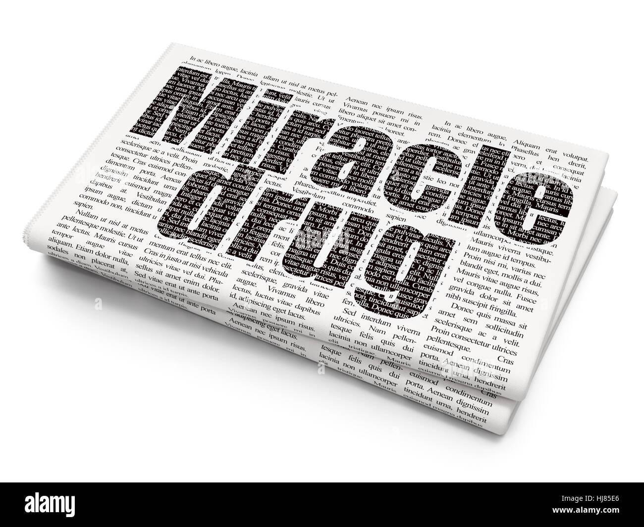 Healthcare concept: Miracle Drug on Newspaper background Stock Photo ...