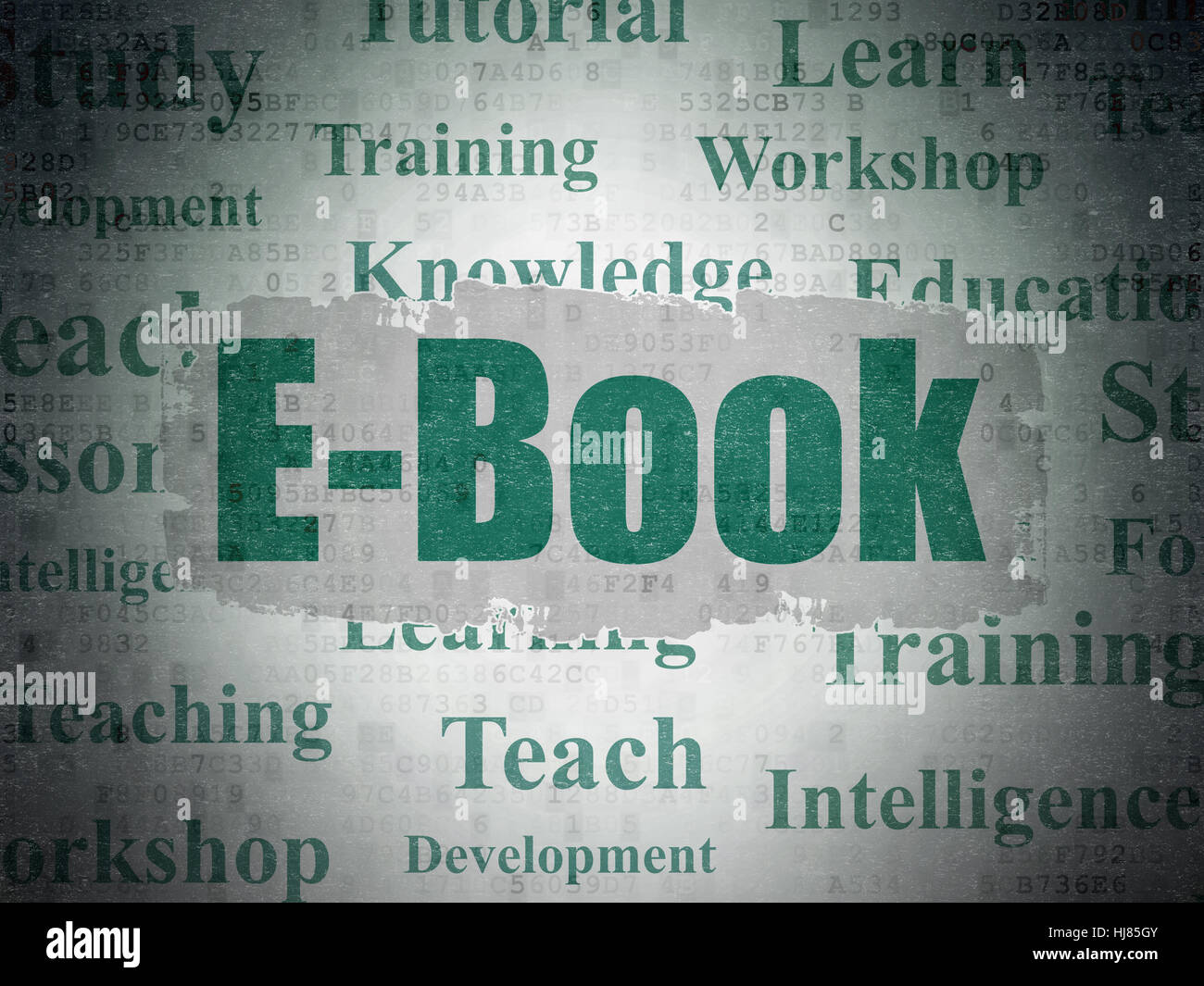 Learning concept: E-Book on Digital Data Paper background Stock Photo ...