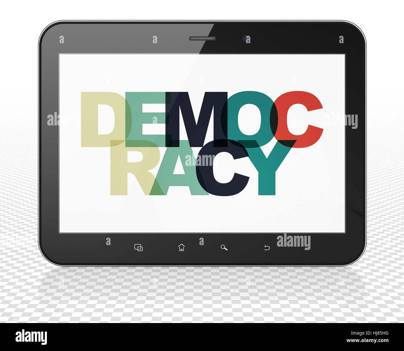 Political concept: Tablet Pc Computer with Democracy on display Stock ...