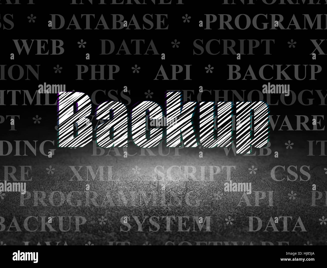 Database concept: Backup in grunge dark room Stock Photo - Alamy