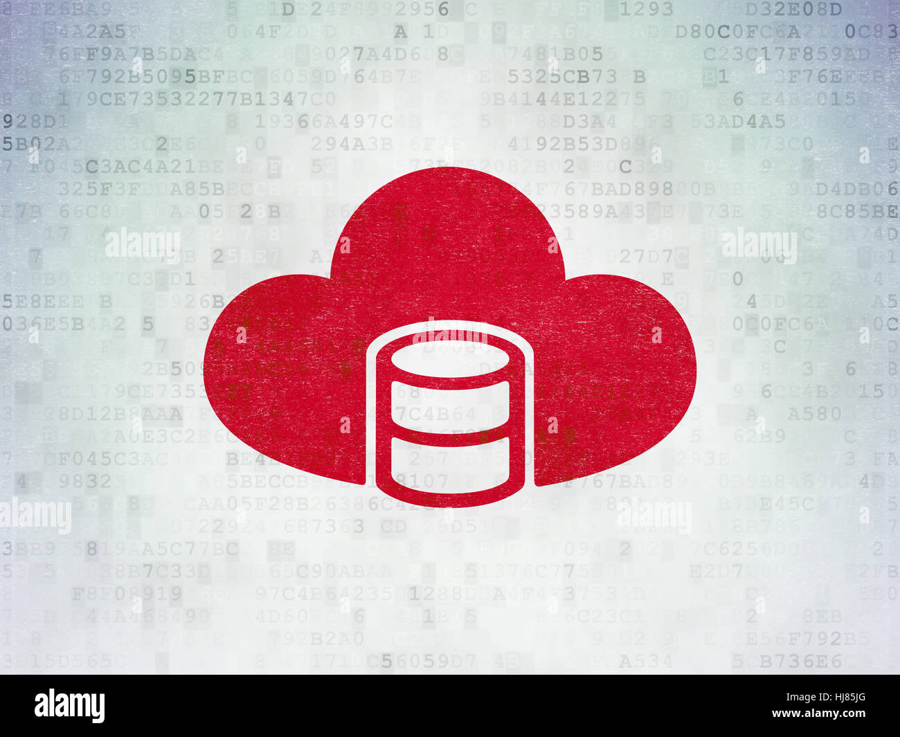 Database concept: Database With Cloud on Digital Data Paper background ...