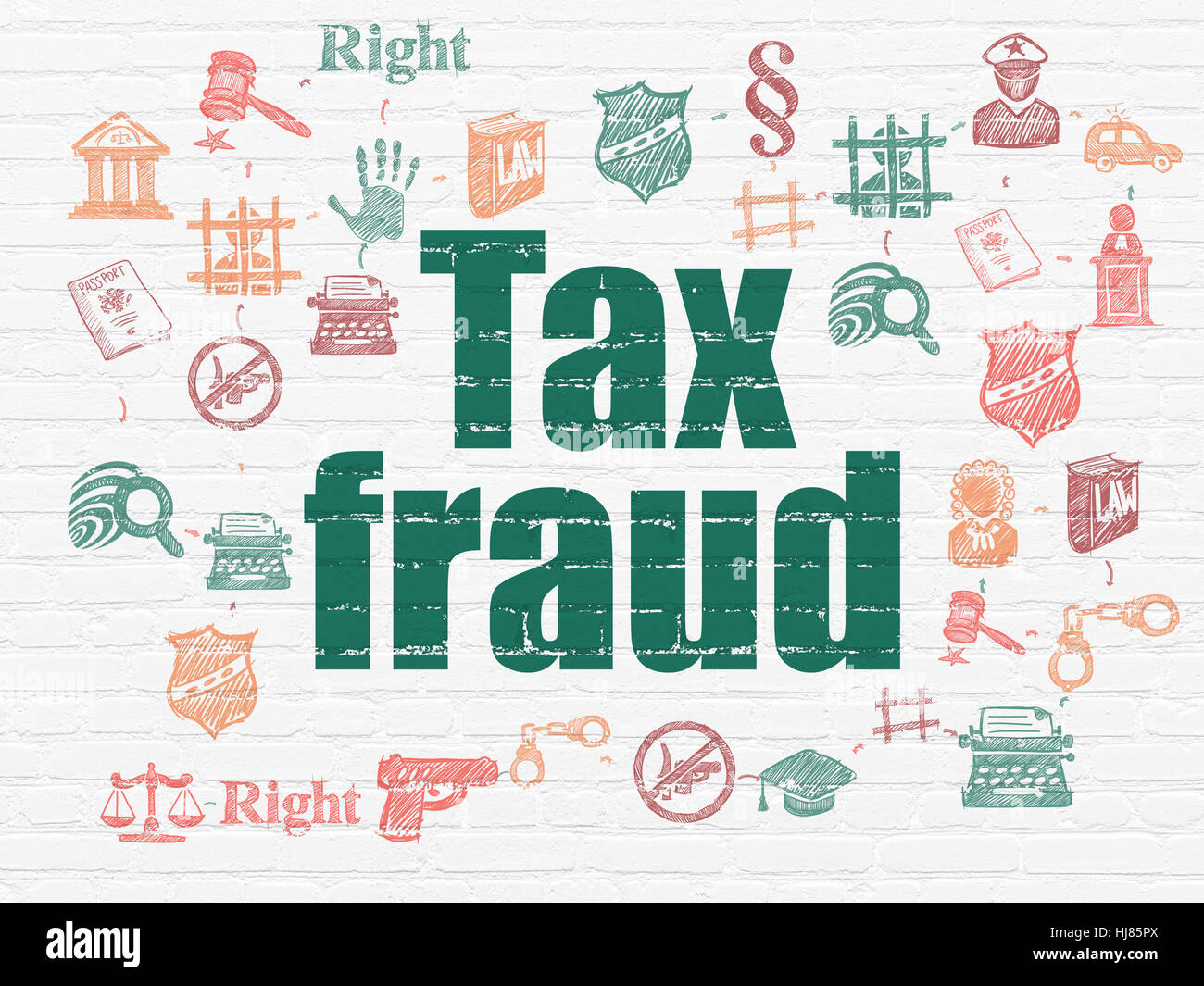 Law concept: Tax Fraud on wall background Stock Photo - Alamy