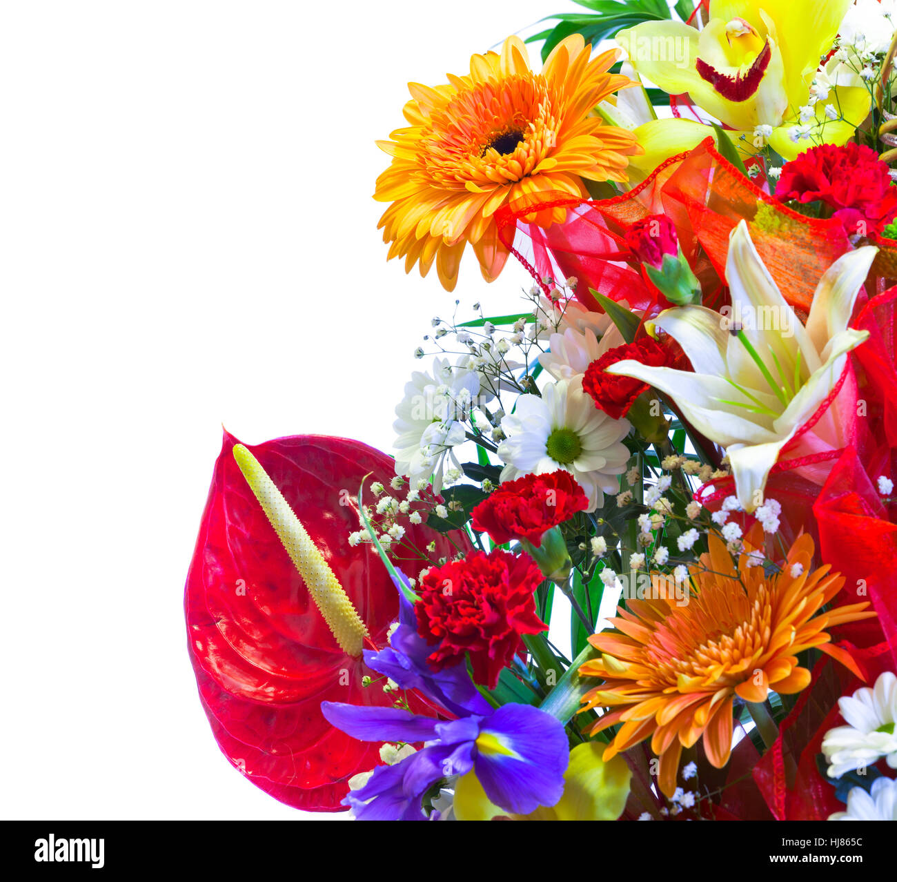 Bright flower bouquet isolated on white Stock Photo - Alamy