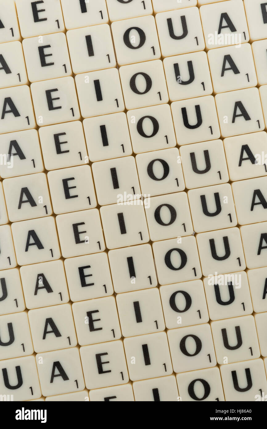 Scrabble-type plastic tiles - illustrating concepts of literacy ...