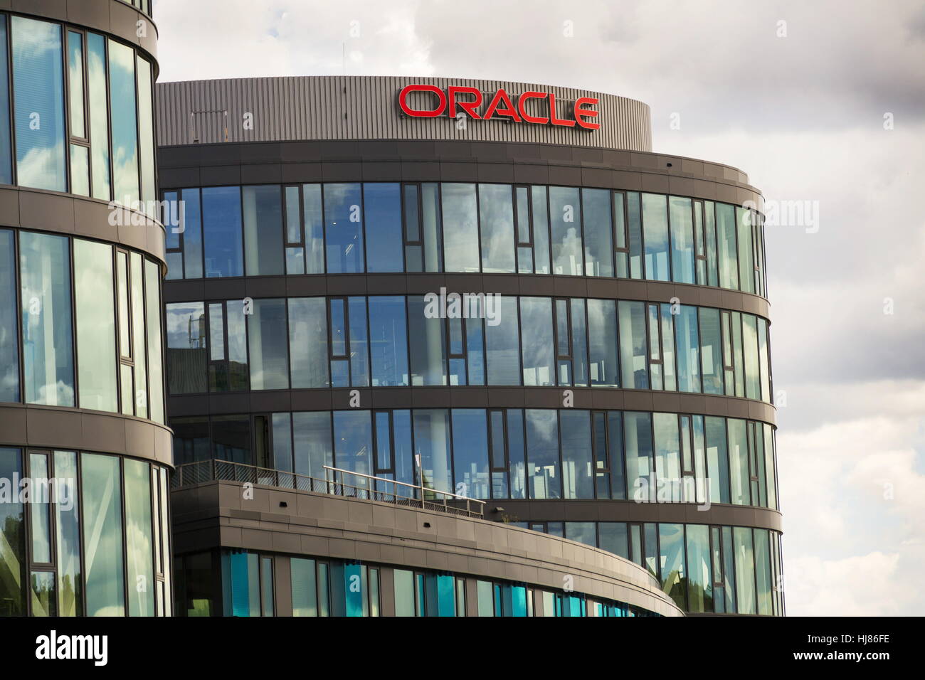 PRAGUE, CZECH REPUBLIC - JUNE 18: Oracle company logo on headquarters ...