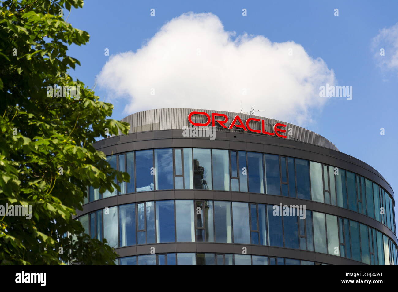 PRAGUE, CZECH REPUBLIC - JUNE 18: Oracle company logo on headquarters ...