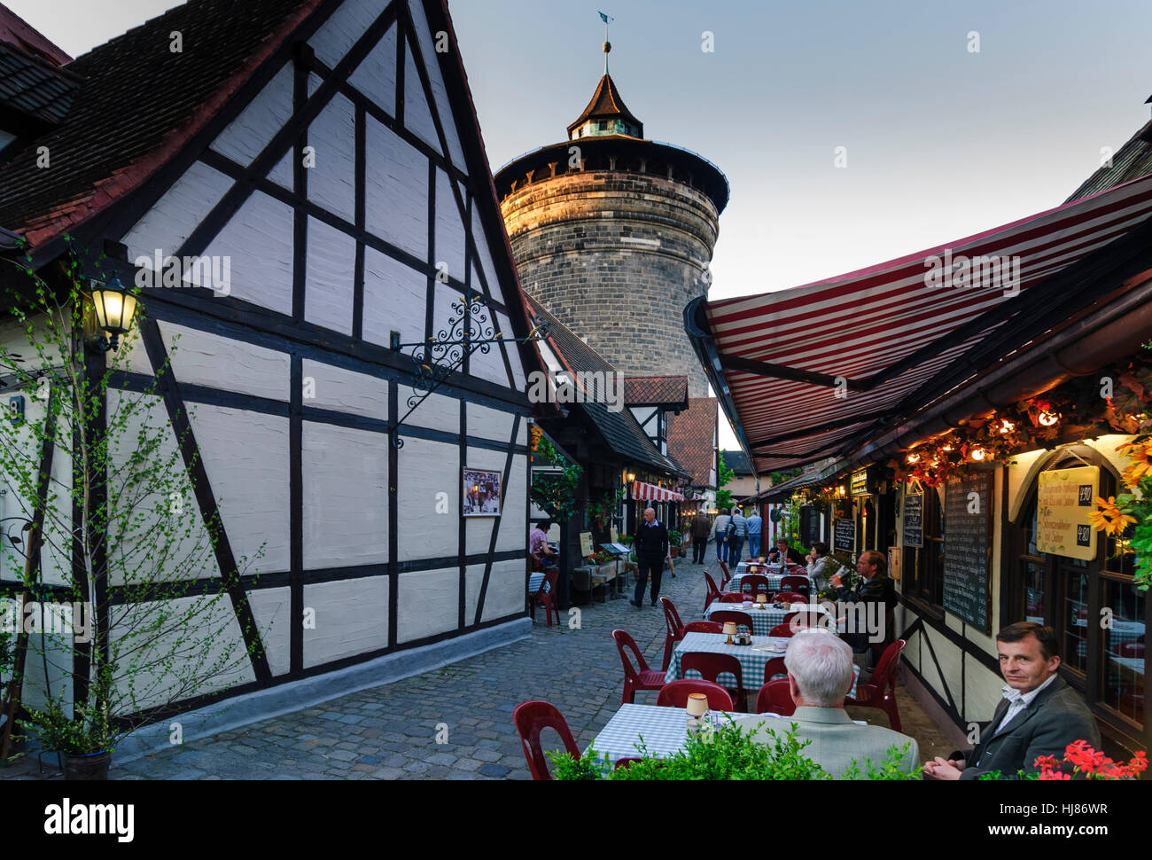Nürnberg, Nuremberg: Old town; Royal Gate Tower and Handicraft Yard ...