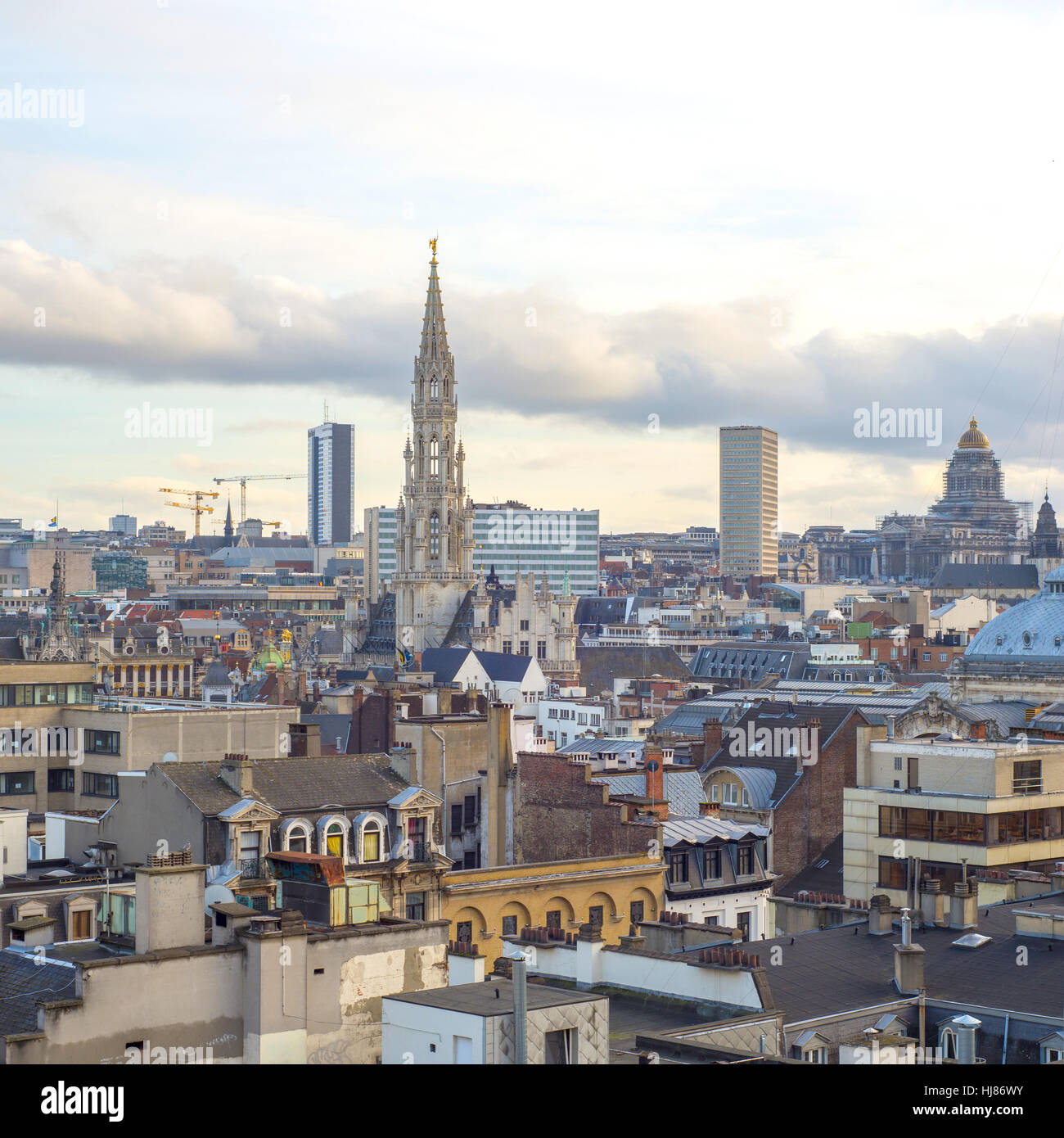 Brussels, aerial view with city buildings Stock Photo - Alamy