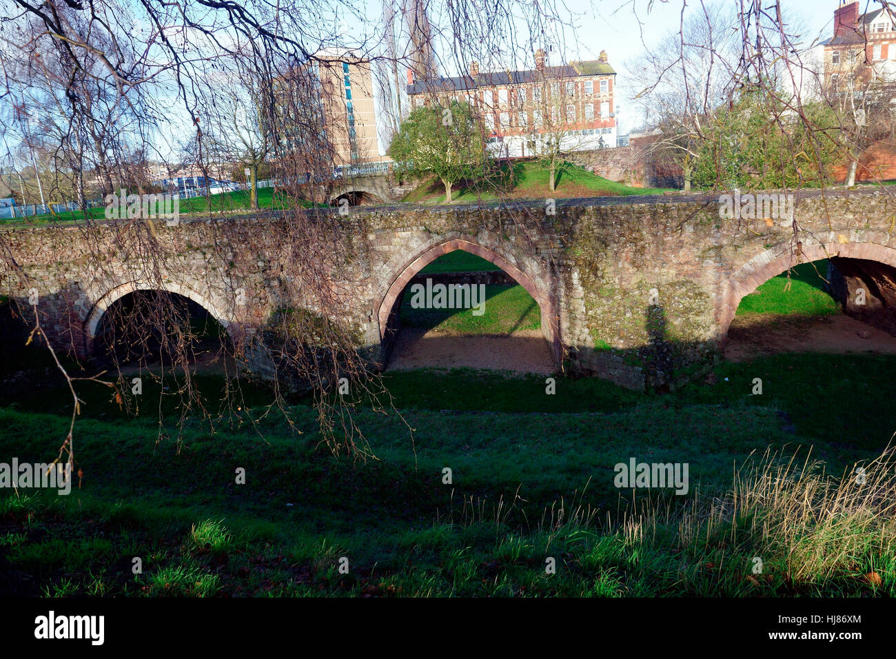 EXETER MEDIEVAL BRIDGE SHOWING THE ARCHES Stock Photo - Alamy