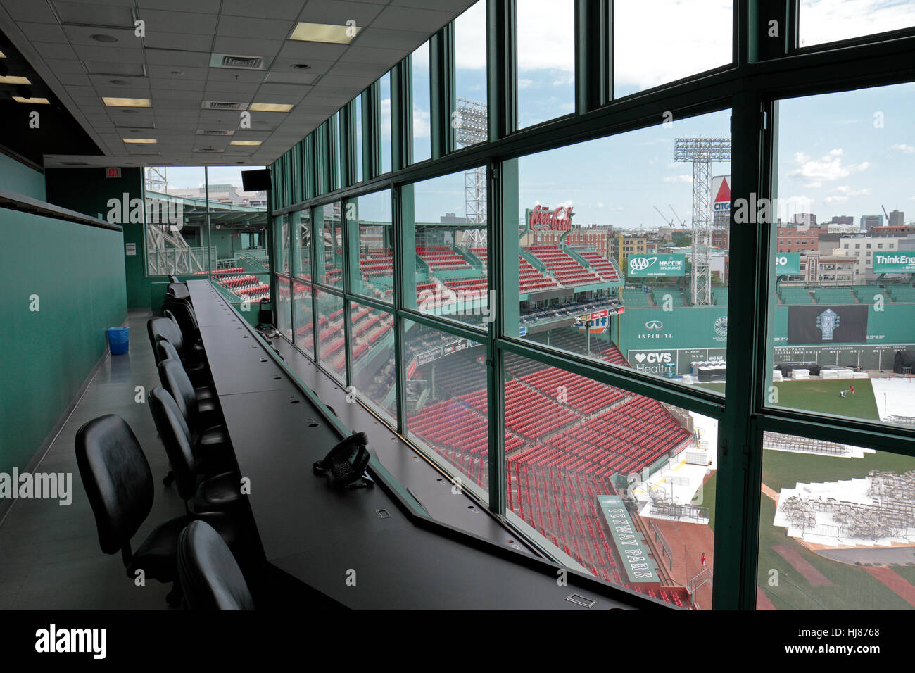 Dick Bresciani 'Bresh Box' Press box in Fenway Park, home of the Boston ...