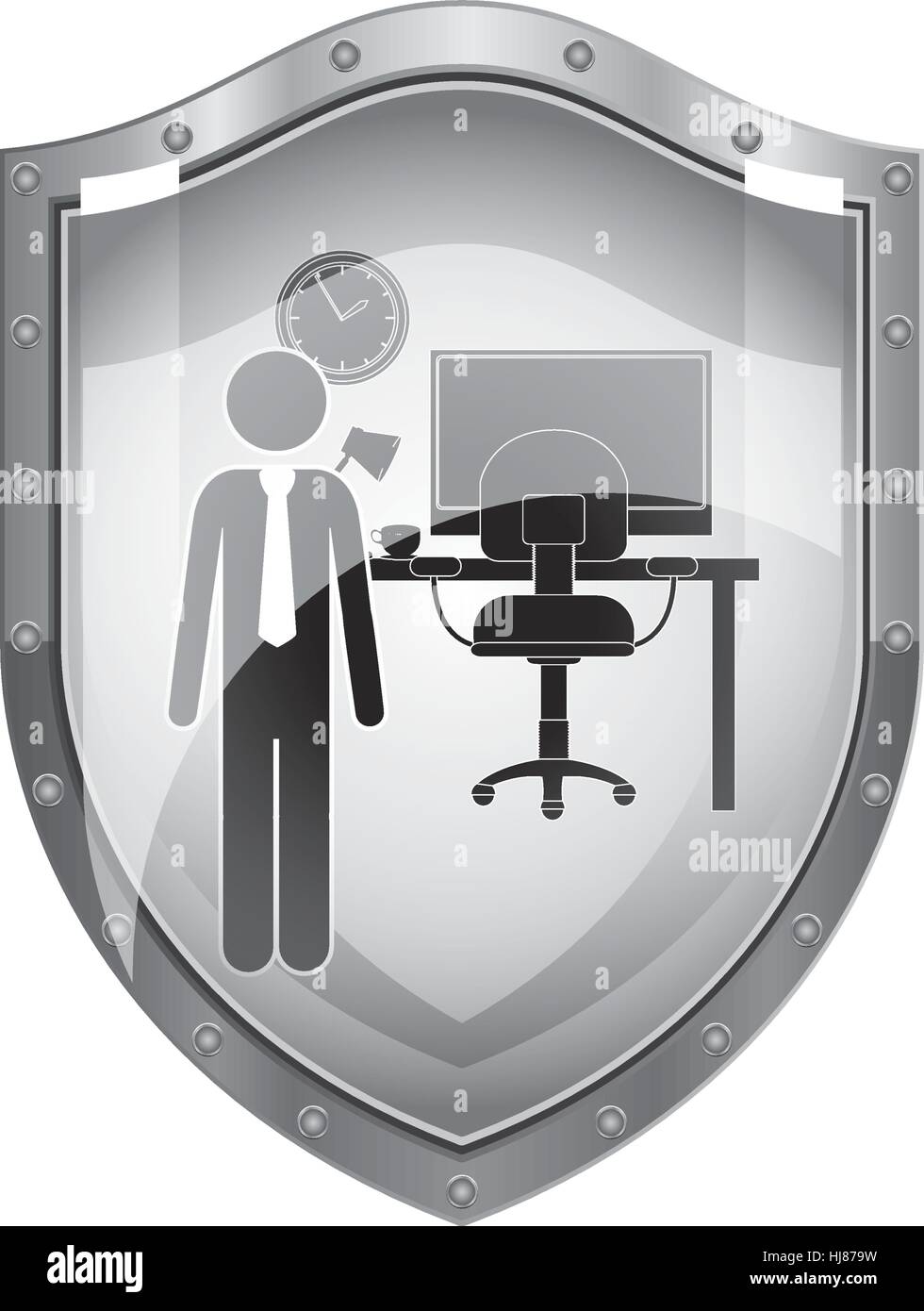 With clock and coat of arms Stock Vector Images - Alamy