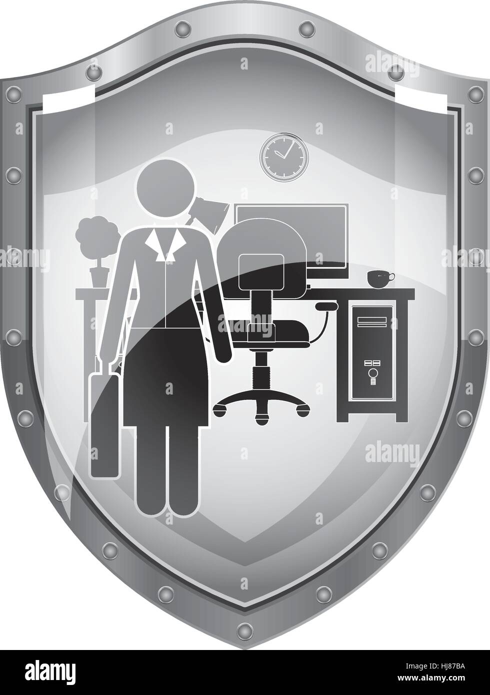 Female avatar shield hi-res stock photography and images - Alamy