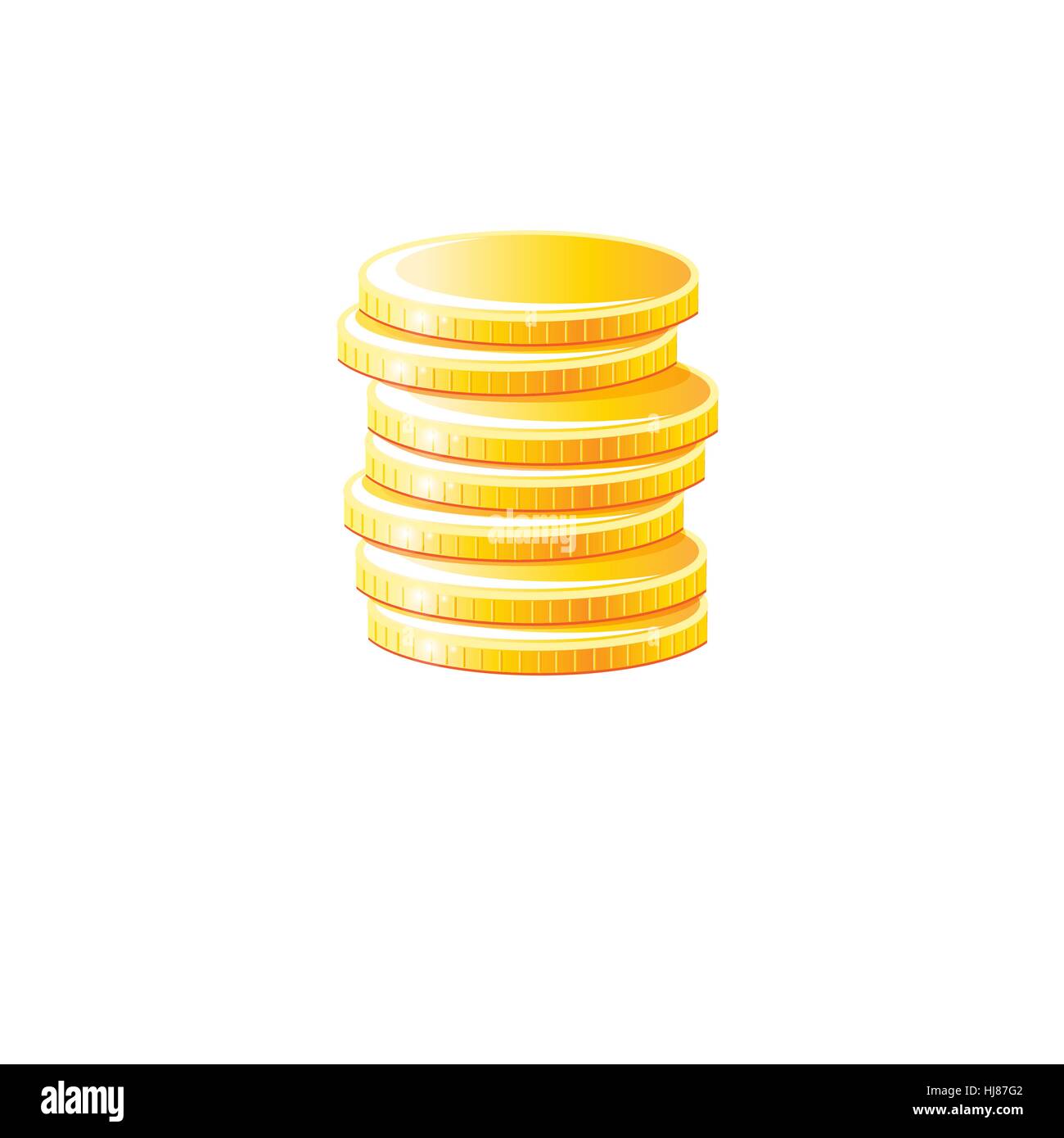 Graphic vector gold coins on a white background Stock Vector Image ...