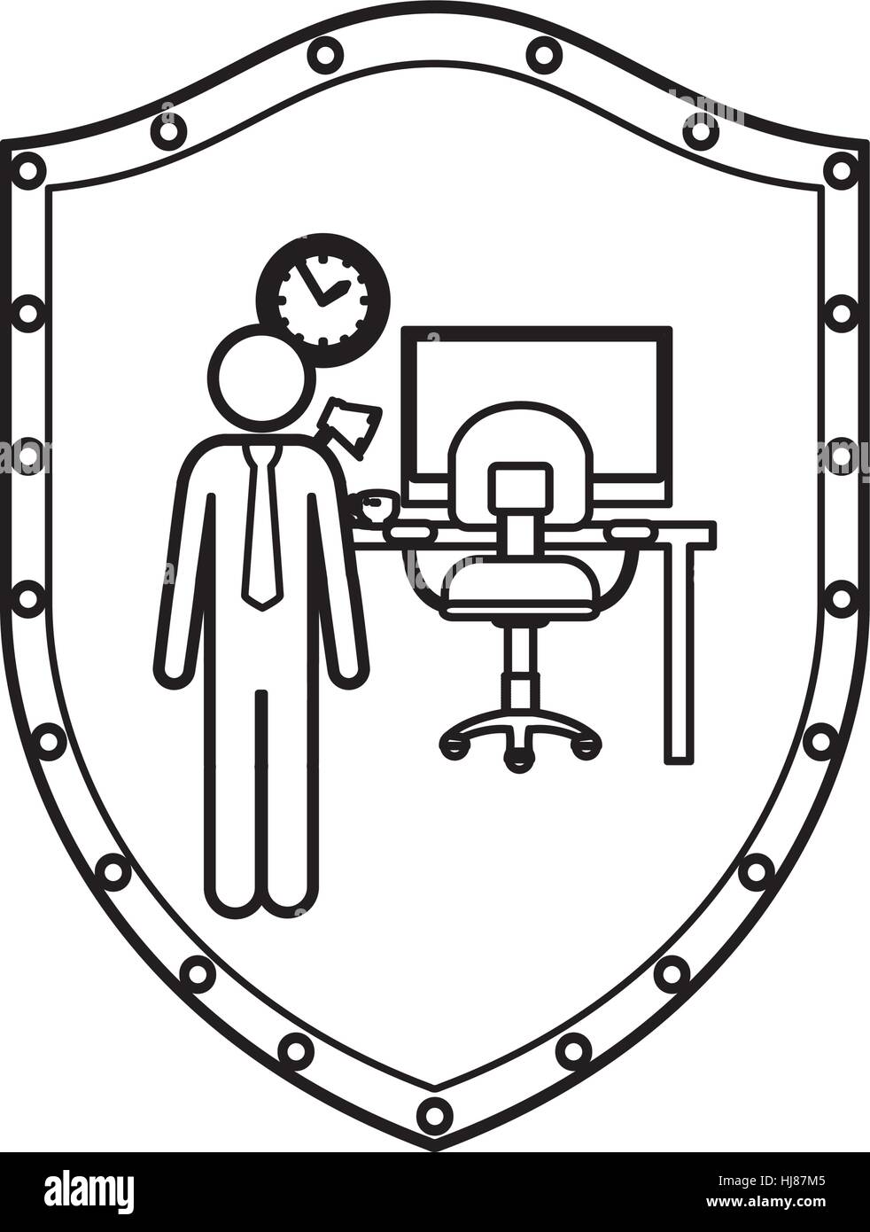 Shield clock Black and White Stock Photos & Images - Alamy