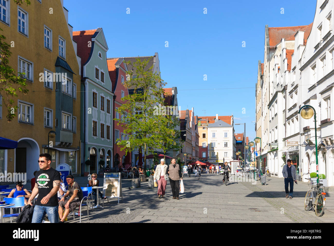 Ingolstadt: Old town; Ludwigstraße pedestrian zone, Oberbayern, Upper ...