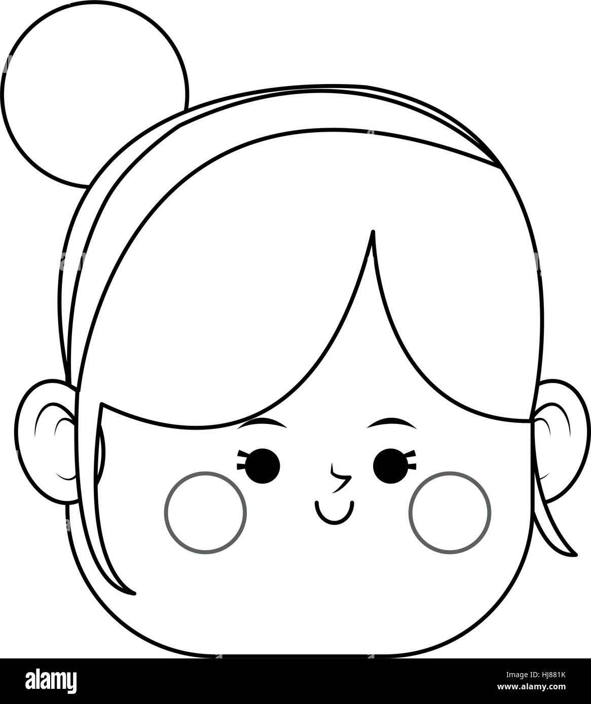 Anime happy girl Black and White Stock Photos & Images - Alamy