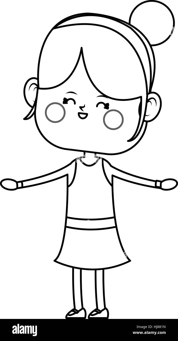 Anime happy girl Black and White Stock Photos & Images - Alamy