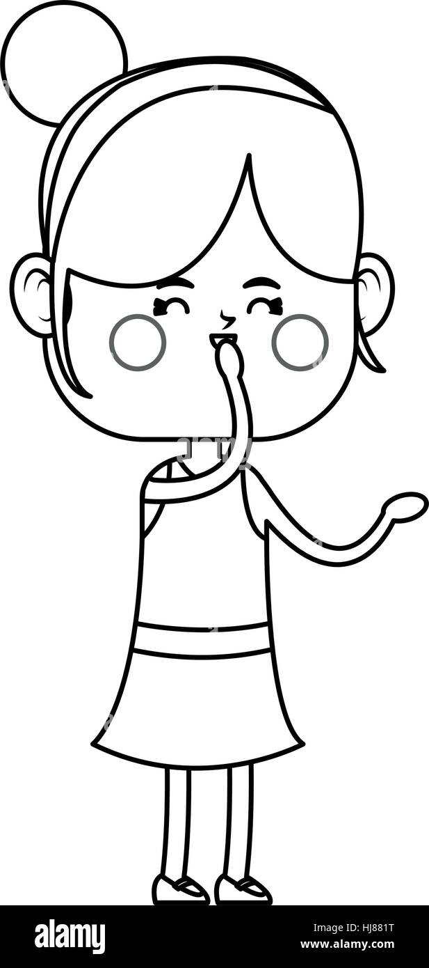 Anime happy girl Black and White Stock Photos & Images - Alamy