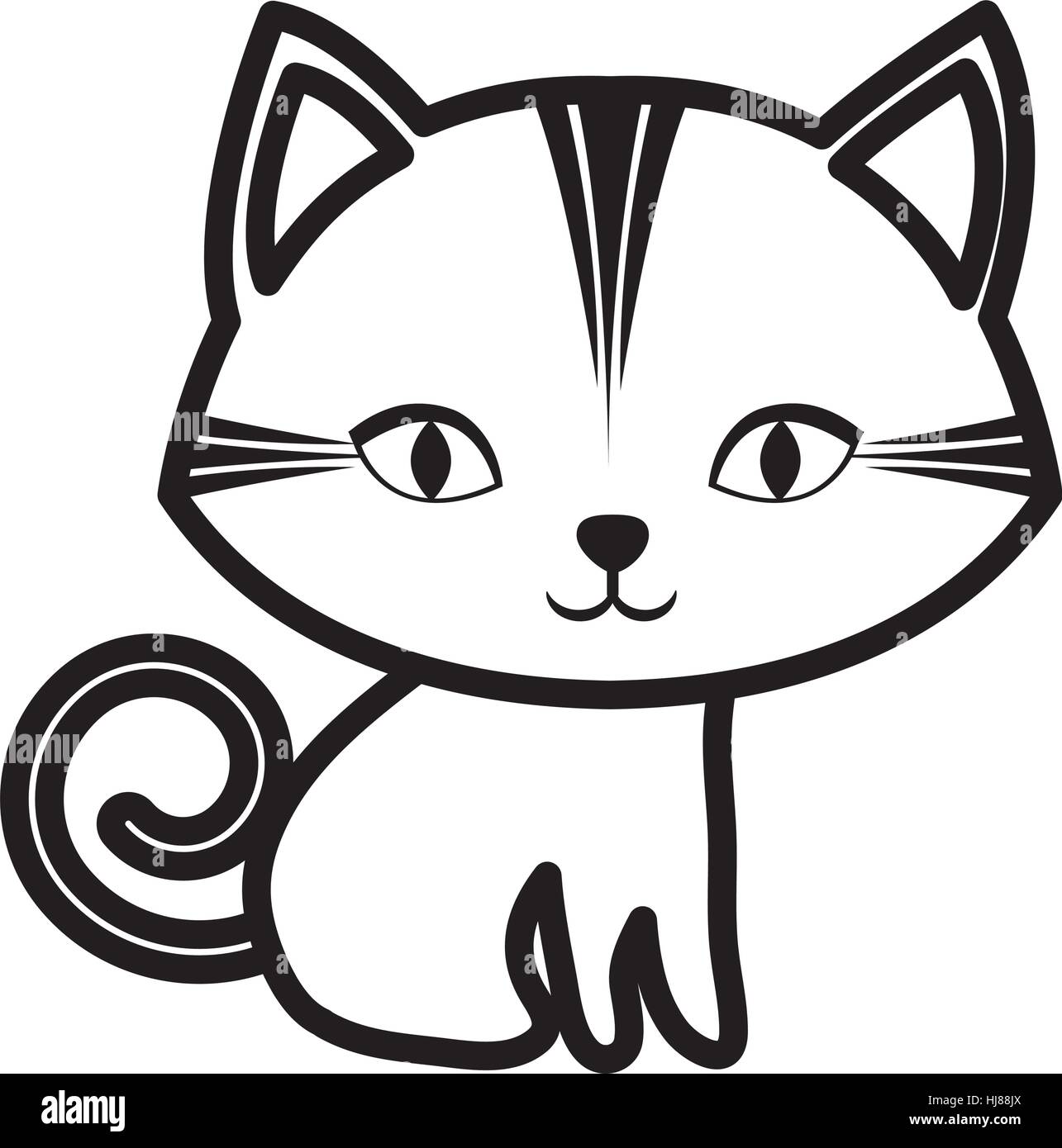 Cat Outline High Resolution Stock Photography and Images - Alamy