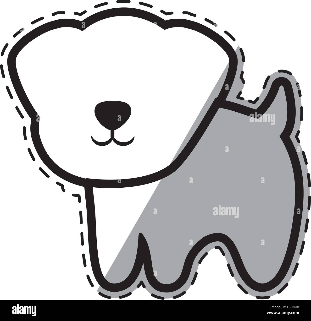 dog canine young standing cut line vector illustration eps 10 Stock ...