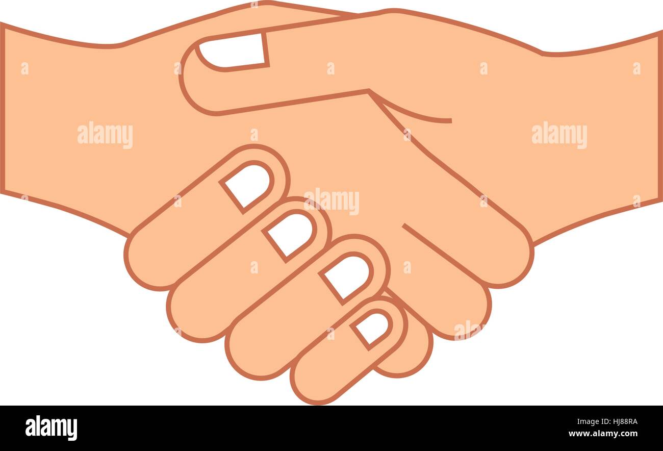 colorful silhouette with greeting of hand vector illustration Stock ...