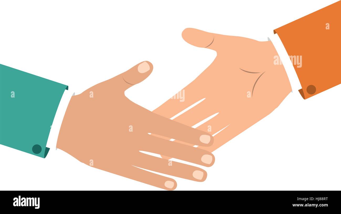 colorful silhouette with greeting of hand vector illustration Stock ...