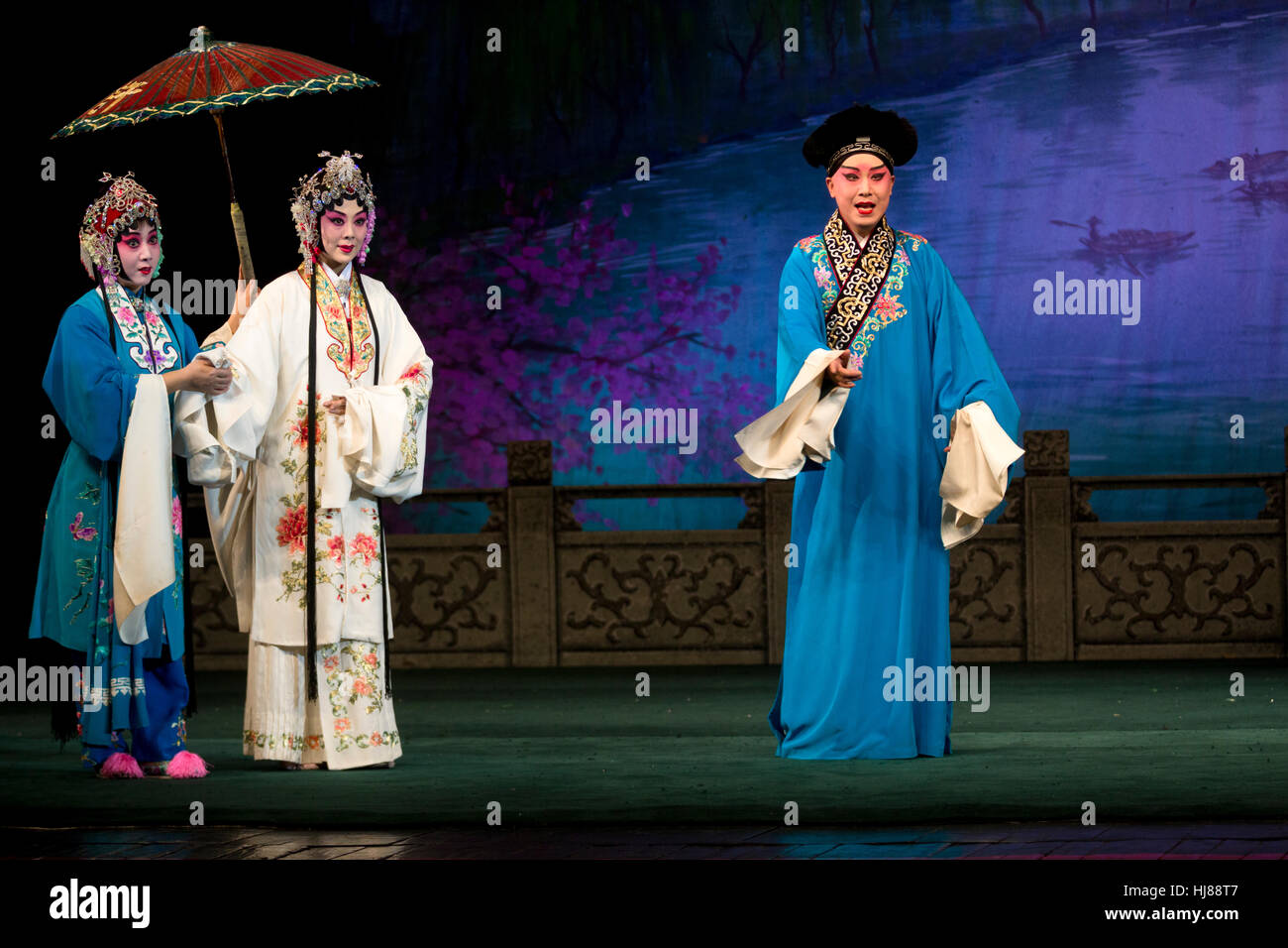 Actors of the Beijing Opera Troupe perform the famous story "The Legend ...