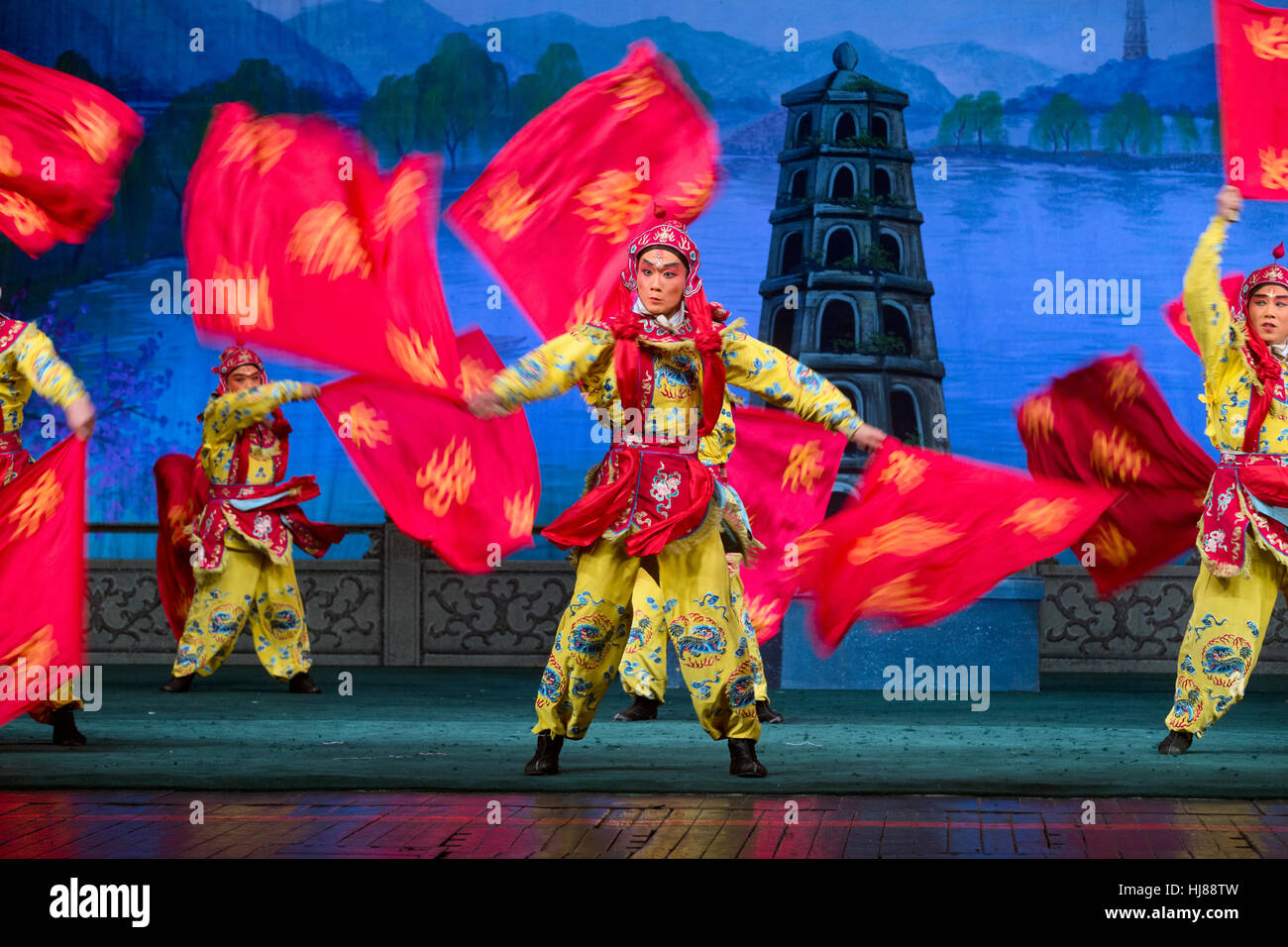 Actors of the Beijing Opera Troupe perform the famous story "The Legend ...