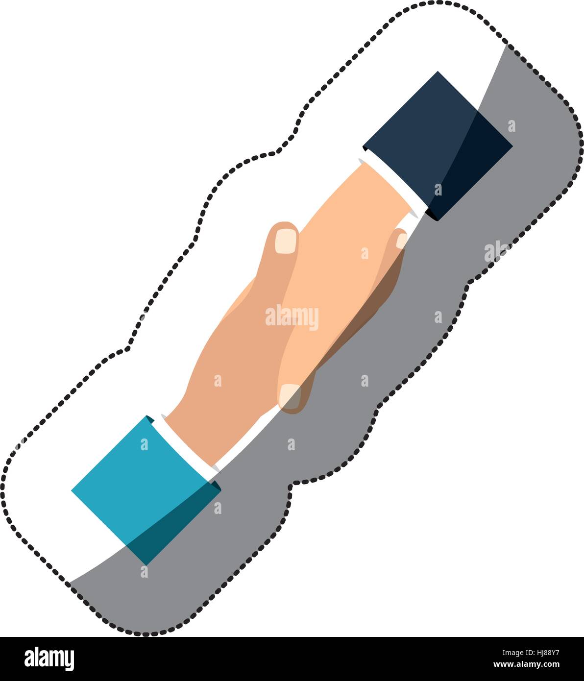 colorful middle shadow sticker with greeting of hand vector ...