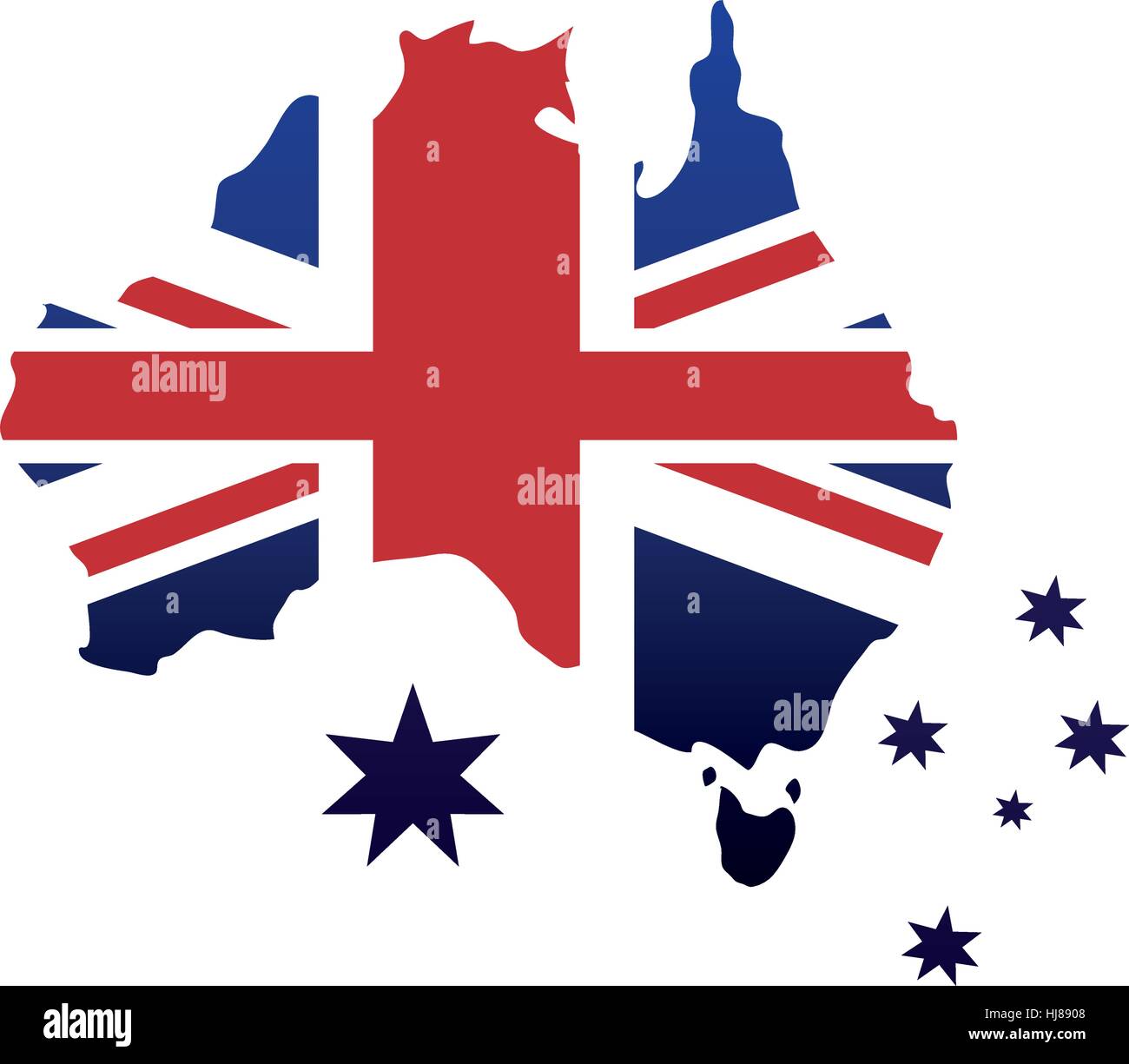 australian flag map stars emblem icon vector illustration eps 10 Stock ...