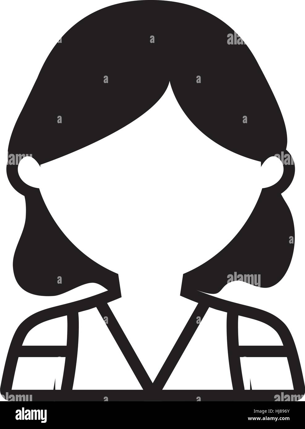 avatar woman simple style outline vector illustration eps 10 Stock ...