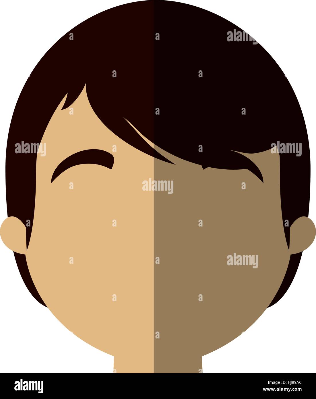 character face man male young shadow vector illustration eps 10 Stock ...